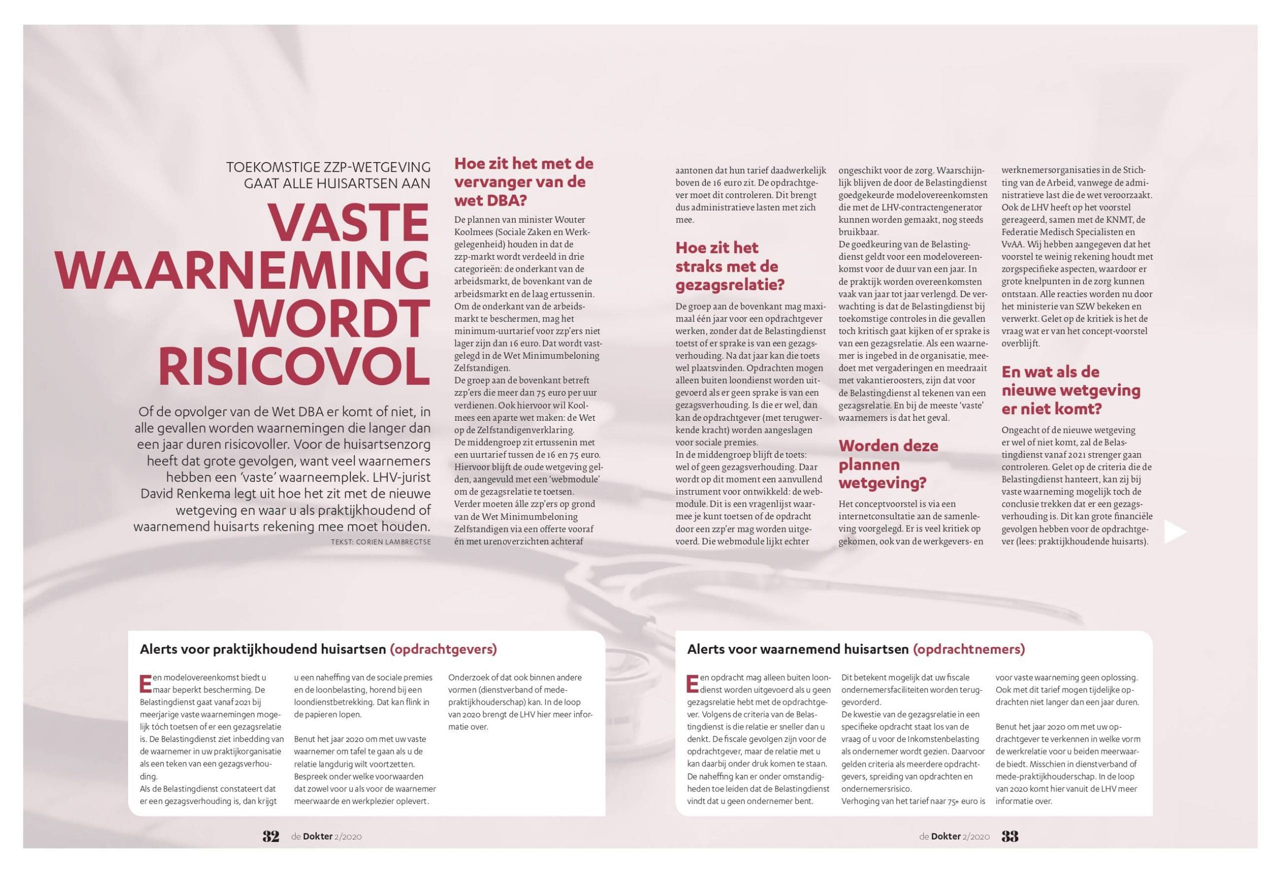 Gevolgen Wet DBA: Toekomstige zzp-wetgeving gaat alle huisartsen aan – LHV