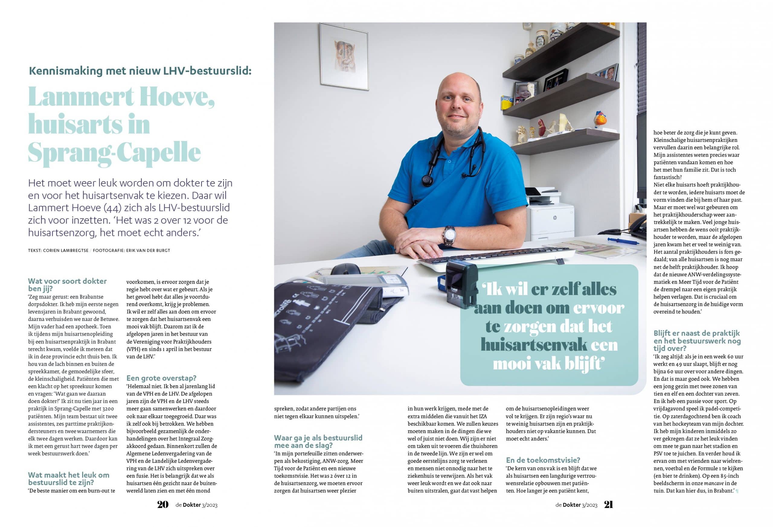 Kennismaking met nieuw LHV-bestuurslid: Lammert Hoeve, huisarts in Sprang-Capelle – LHV